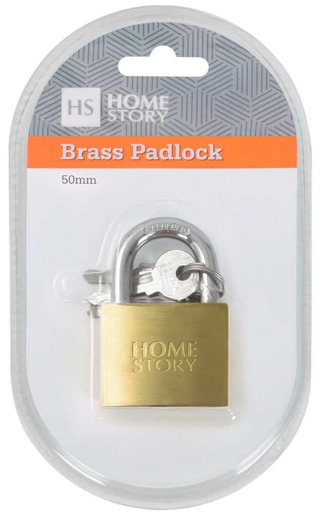 BRASS PADLOCK – 50mm – 1’s – 3 Keys – HS51336 – Skybridge Global